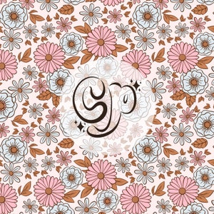 Fall Floral Seamless Pattern, Boho Floral Seamless File for Fabric ...