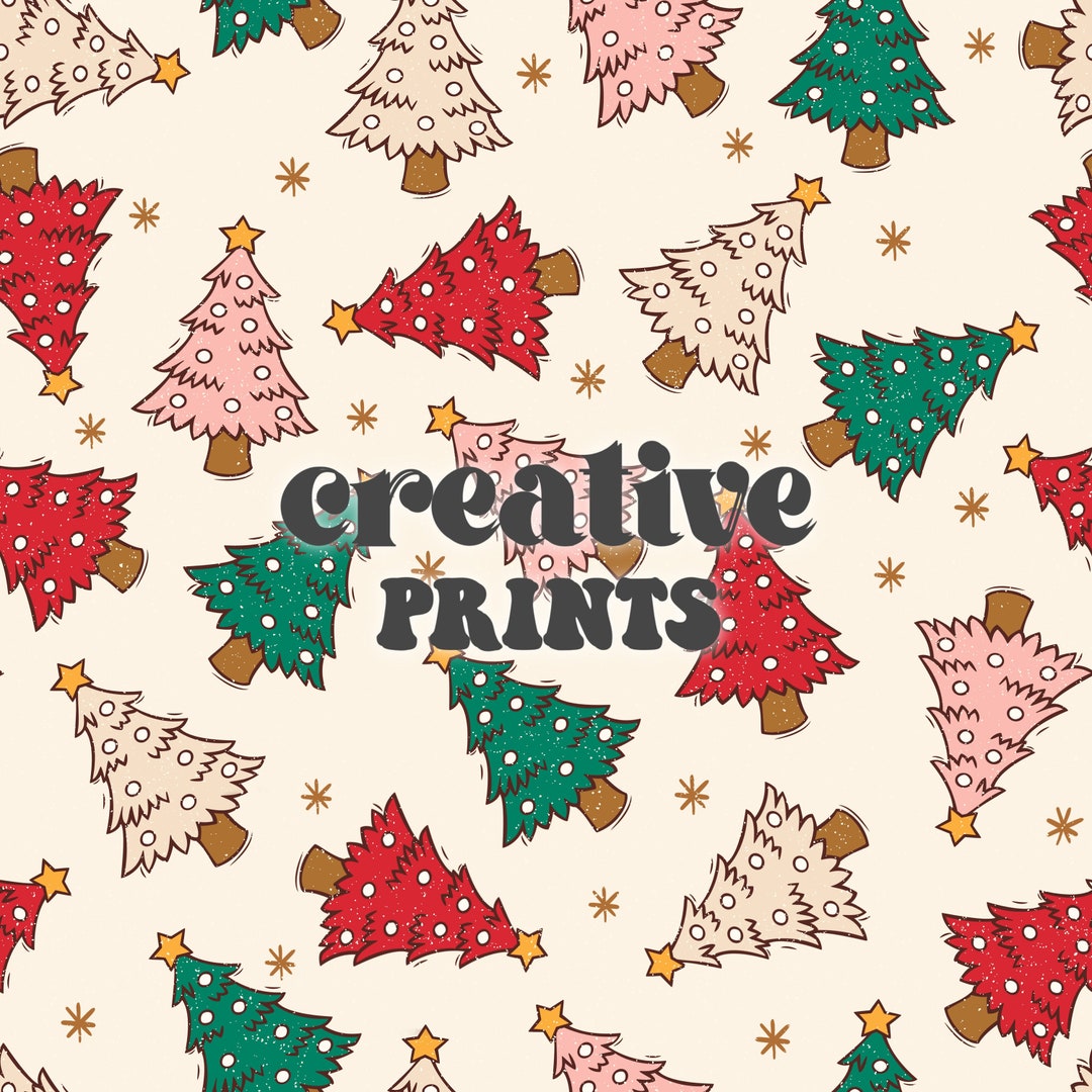 Christmas Trees Seamless Pattern, Christmas Seamless Pattern for ...