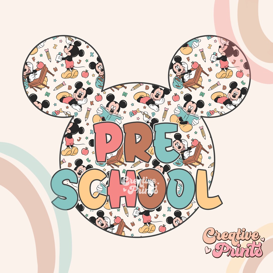 Preschool Mouse Ears PNG, Back to School Sublimation Design, Pre-k ...