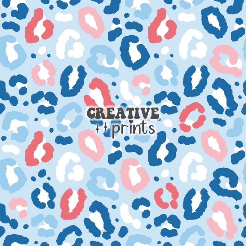 Fourth of July Cheetah Seamless Pattern, Fourth of July Leopard ...