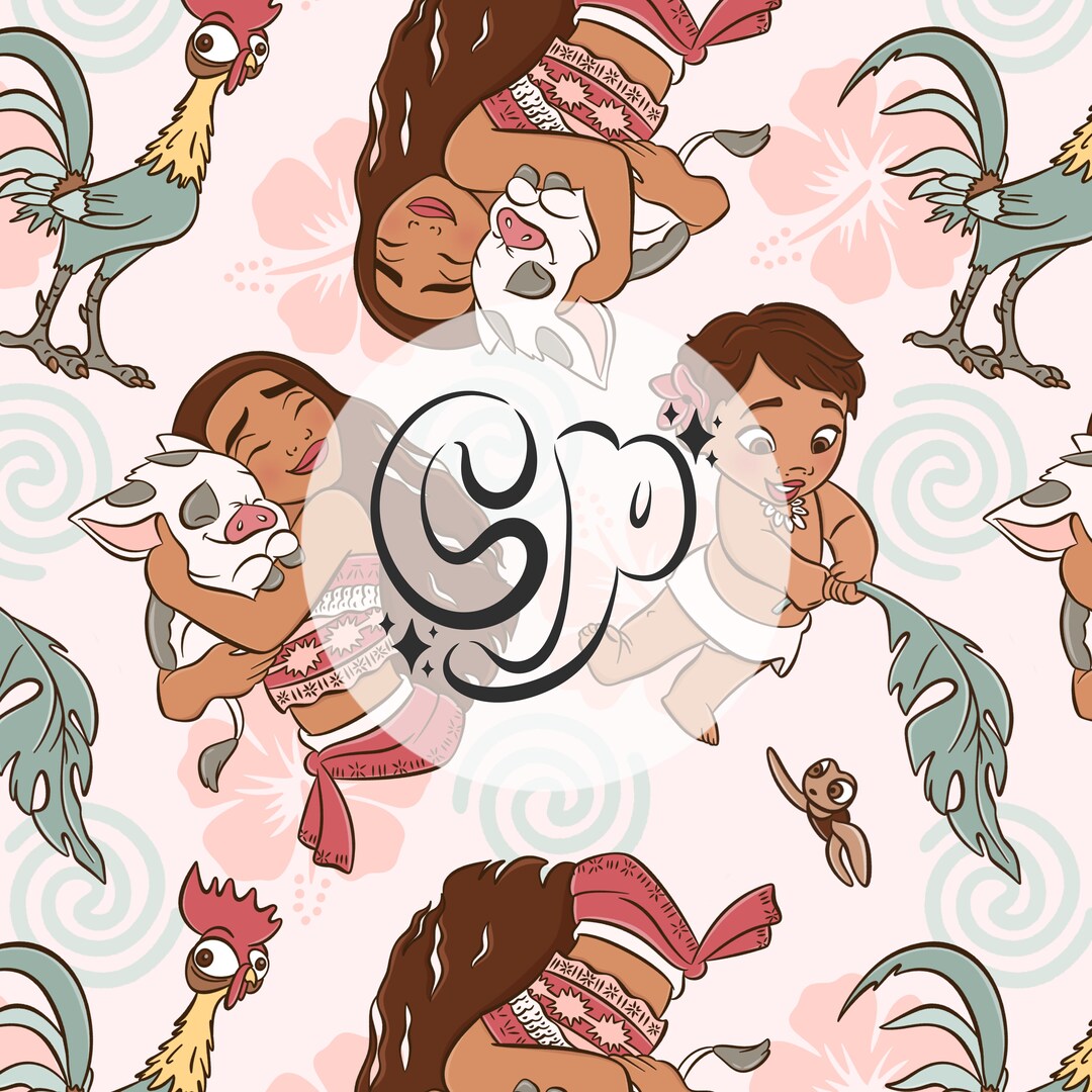 Maui Princess Seamless File, Magical Summer Seamless Pattern for ...