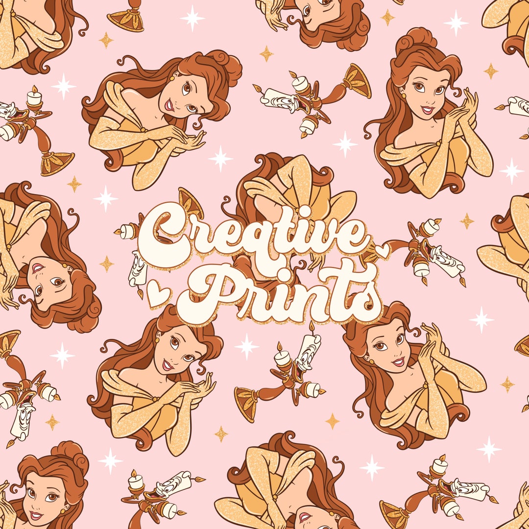 Magical Princess Seamless Pattern, Cute Belle Seamless File for Fabric ...