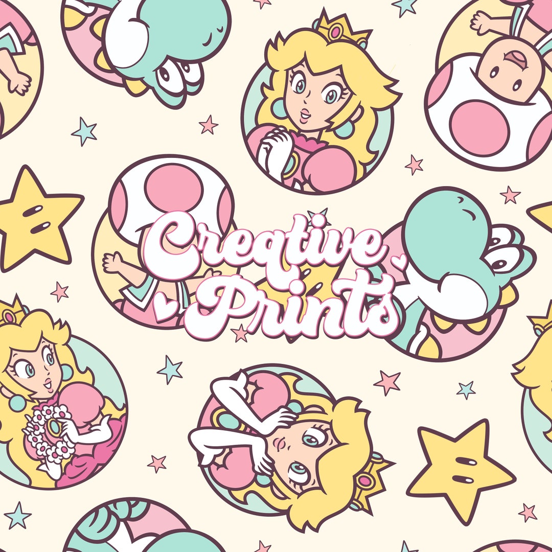 Princess Seamless Pattern, Peach Seamless File, Seamless Repeat Pattern ...