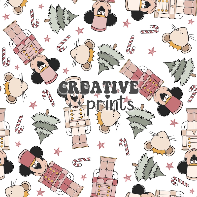 Christmas Seamless Vintage Mouse Nutcrackers Pattern File for Fabric ...