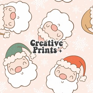 Cute Santa Seamless Pattern, Christmas Seamless File, Santa Claus ...