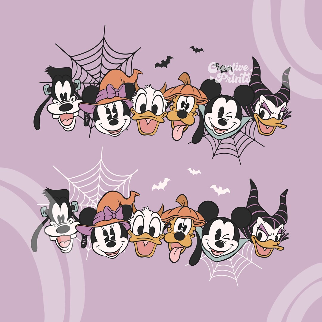Cute Spooky Mouse and Friends Sublimation PNG, Mouse Halloween Png ...