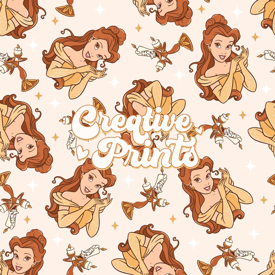Magical Princess Seamless Pattern, Cute Belle Seamless File for Fabric ...