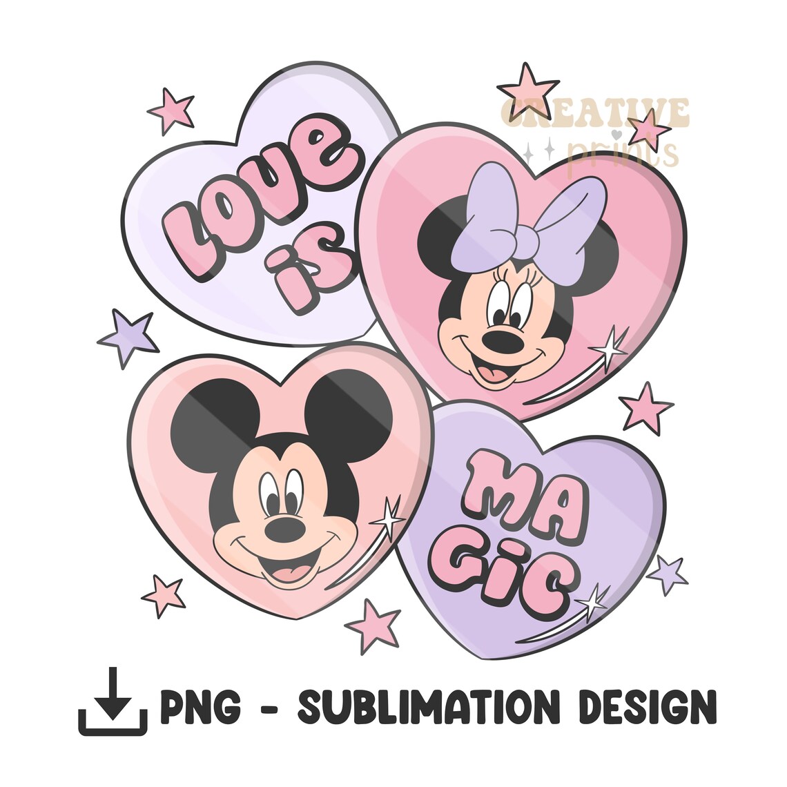 Love is Magic Sublimation Design Png Mouse Valentines Day - Etsy
