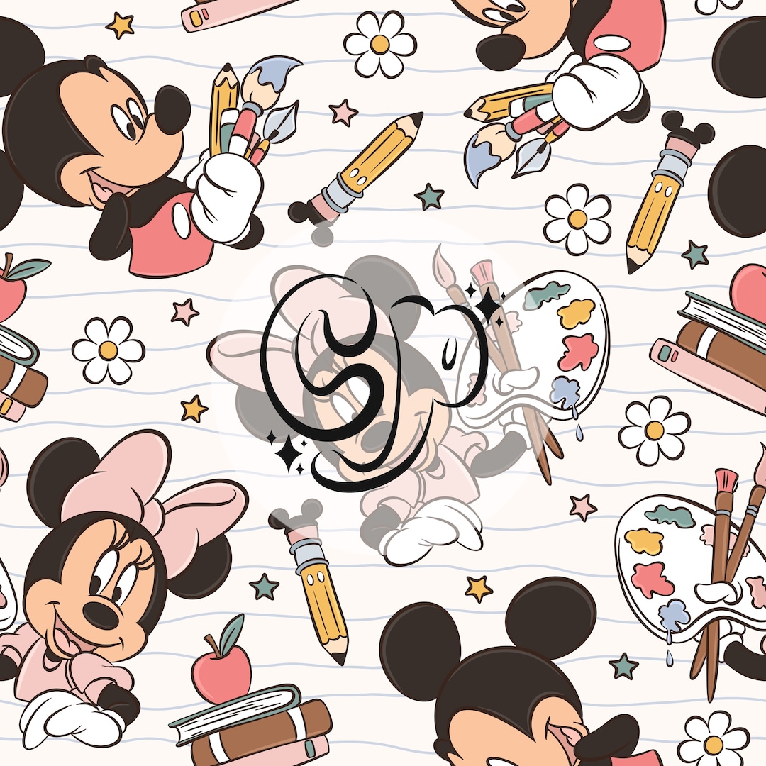 Magical Back to School Seamless File, Mouse Seamless Pattern, Seamless ...