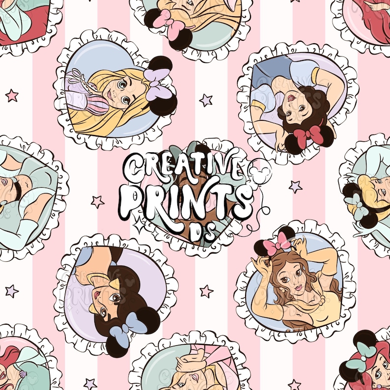Coquette Mouse Princesses Seamless Pattern, Magical Seamless File for ...