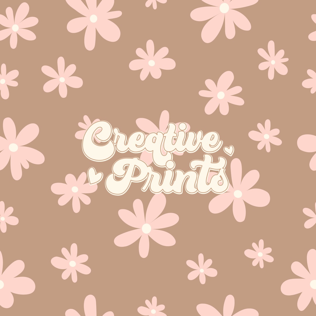 Boho Neutral Daisy Seamless Pattern, Retro Floral Seamless File for ...