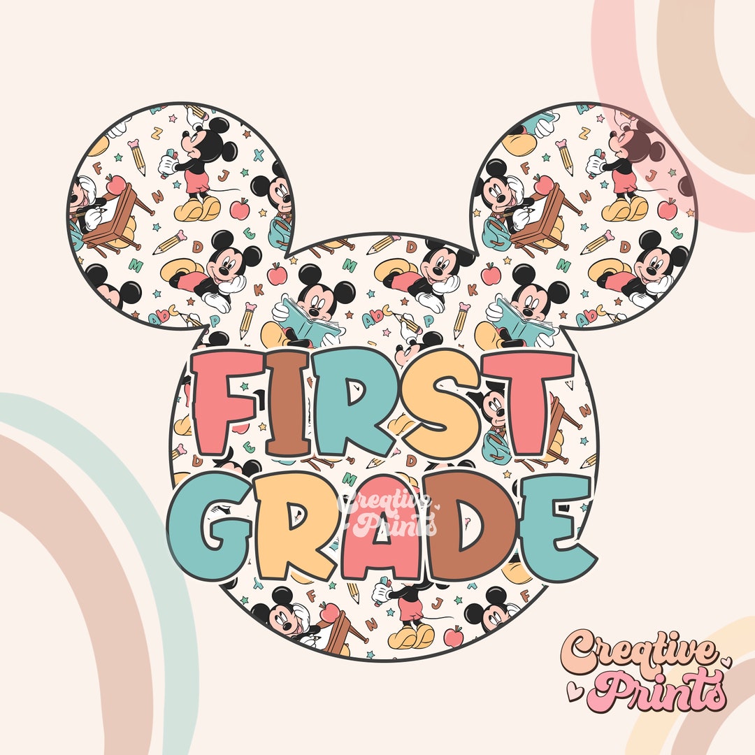 First Grade Mouse Ears PNG, Back to School Sublimation Design, 1st ...