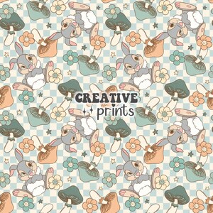 Spring Floral Bunny Seamless Pattern, Easter Cute Rabbit Seamless File ...