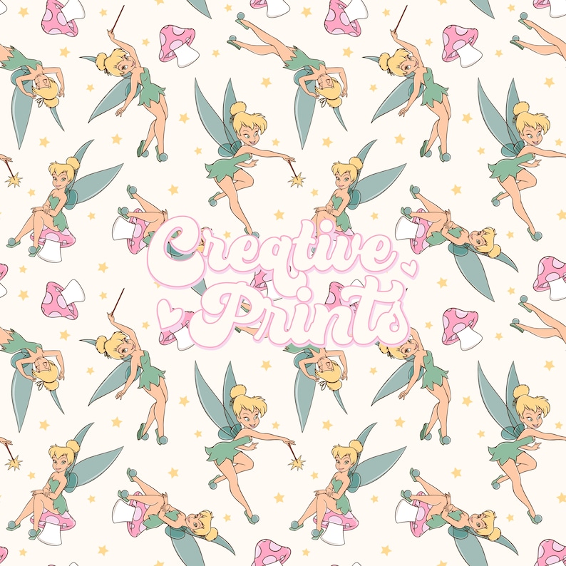 Magical Fairy Seamless Pattern Tinkerbell Seamless File for - Etsy