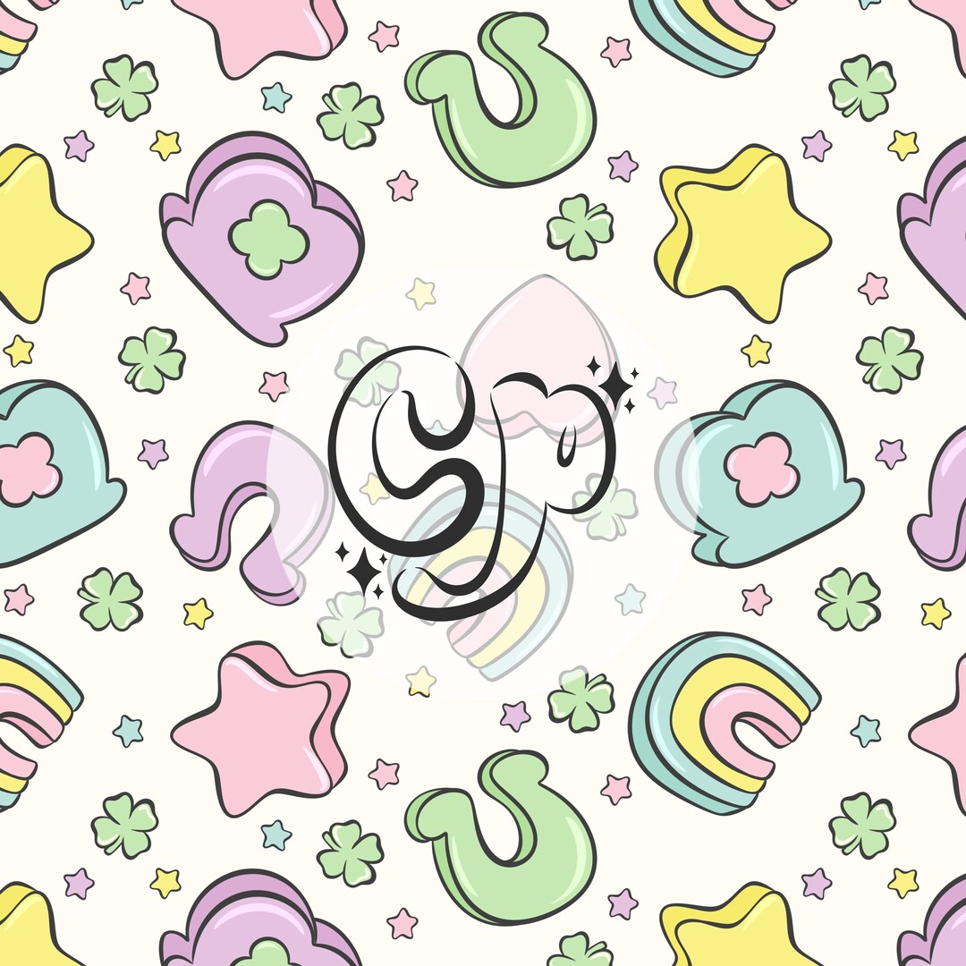 St. Patricks Lucky Charms Seamless Repeat Pattern, St.paddys Seamless ...