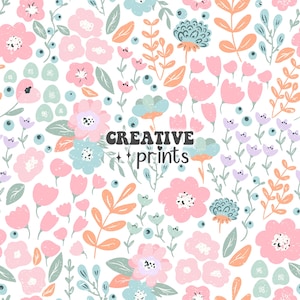 Easter Spring Floral Seamless Pattern, Garden Floral Seamless Pattern ...