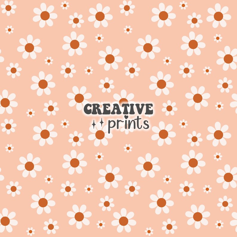 Peachy Daisy Seamless Pattern Summer Seamless File Boho - Etsy