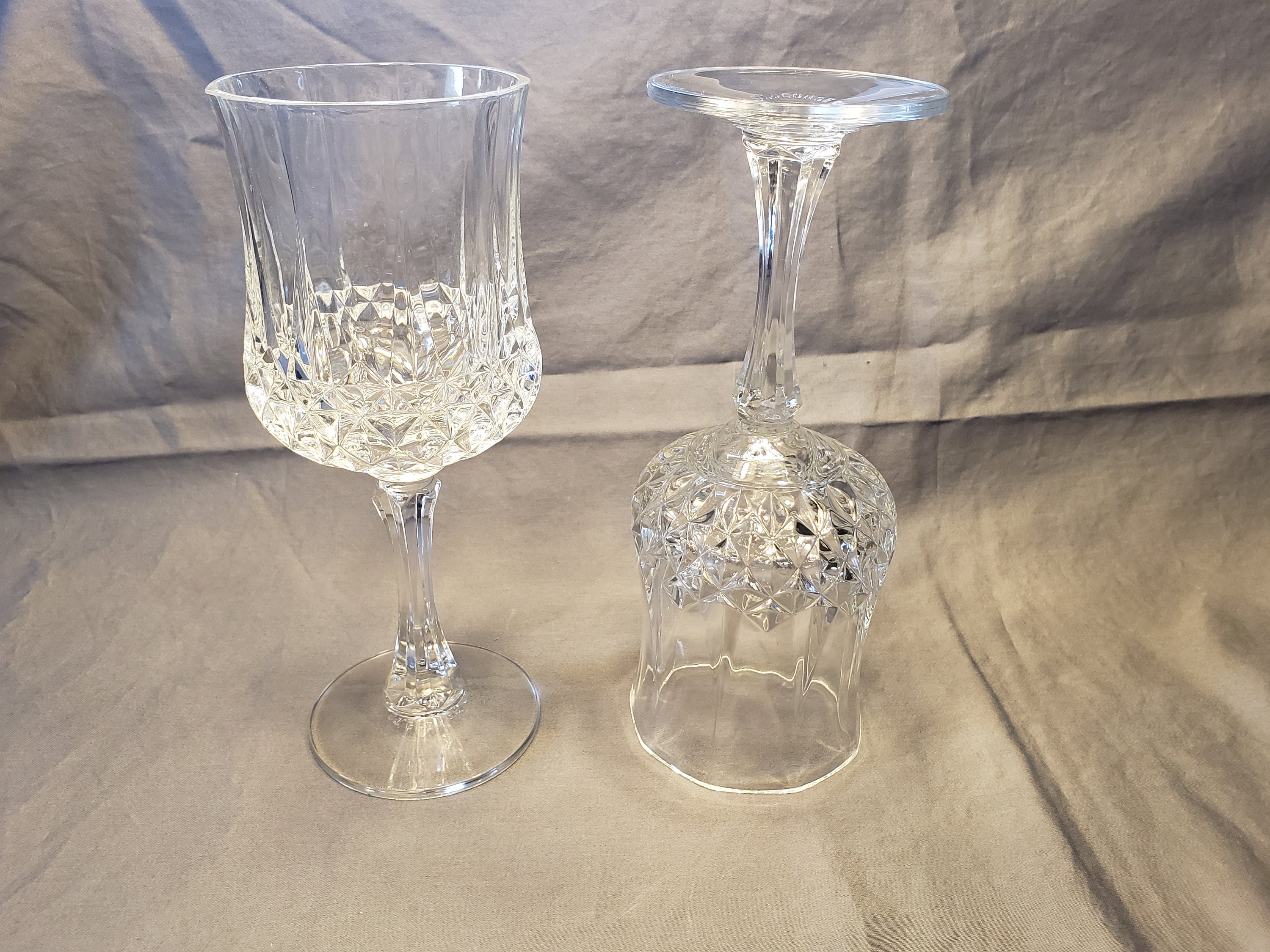 St. George Crystal Belmont Pattern Wine Glasses Set of 2, Crystal ...