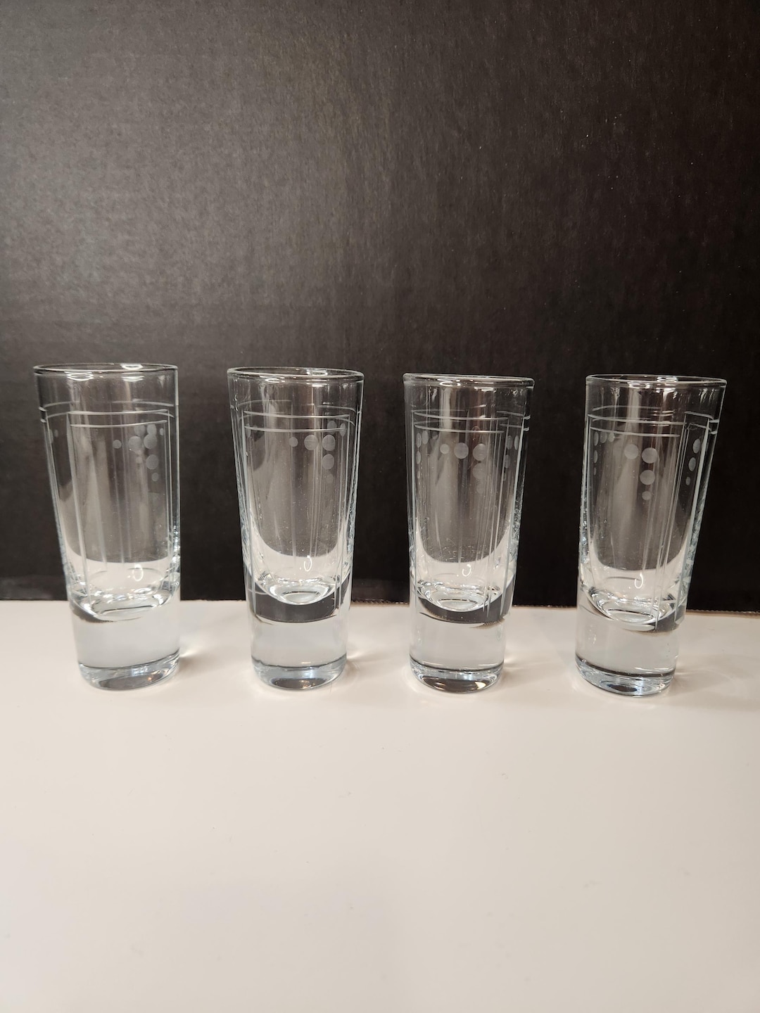 Princess House Etched Clear Glass Double Shot Glasses Aston Pattern - Etsy
