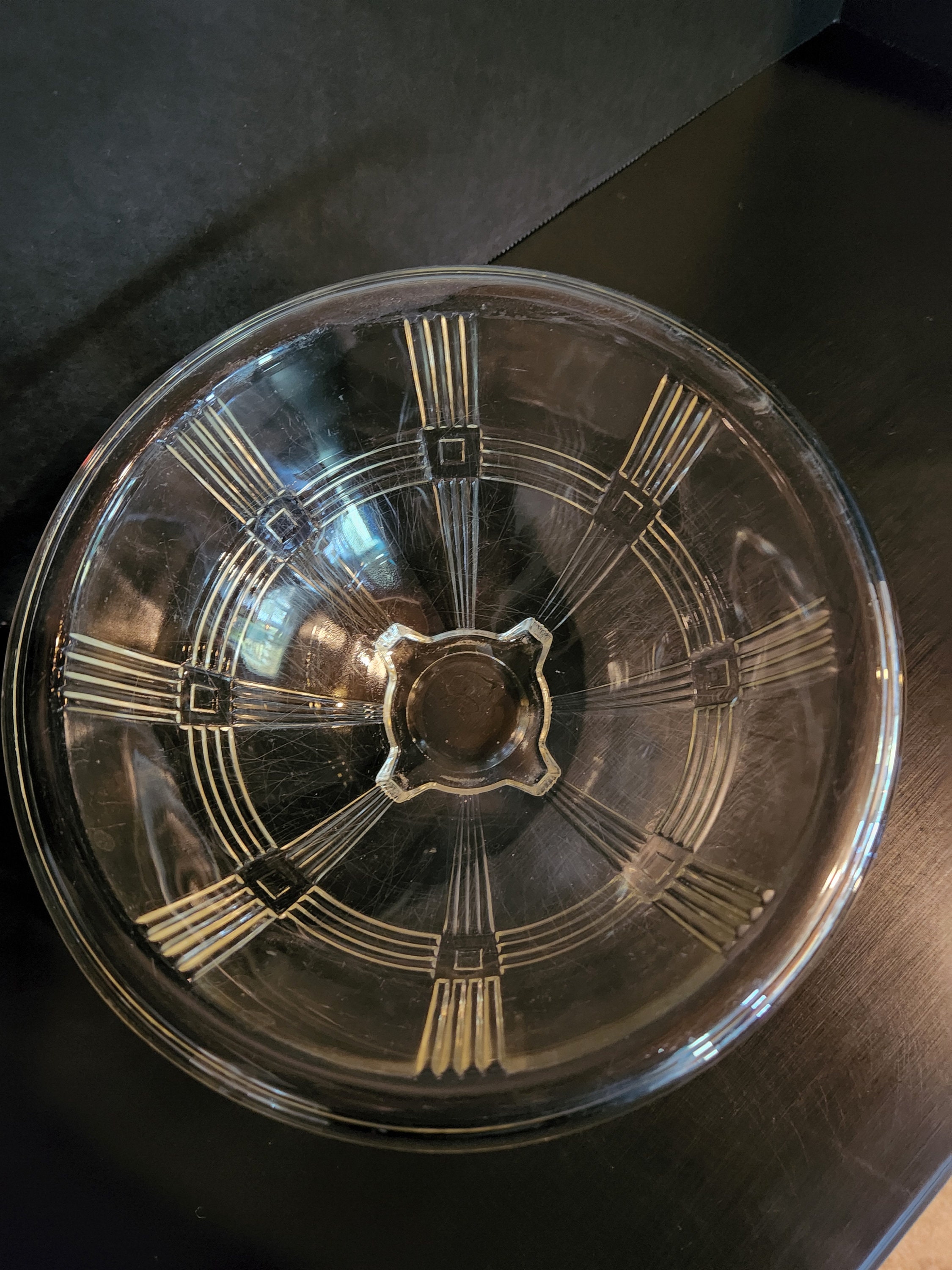 Criss Cross Clear Depression Glass 8" Mixing Bowl With Rolled Edge Rim ...