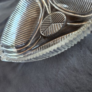 Vintage Art Deco Hazel Atlas Clear Ribbed Glass Triangle Bon Bon Dish ...