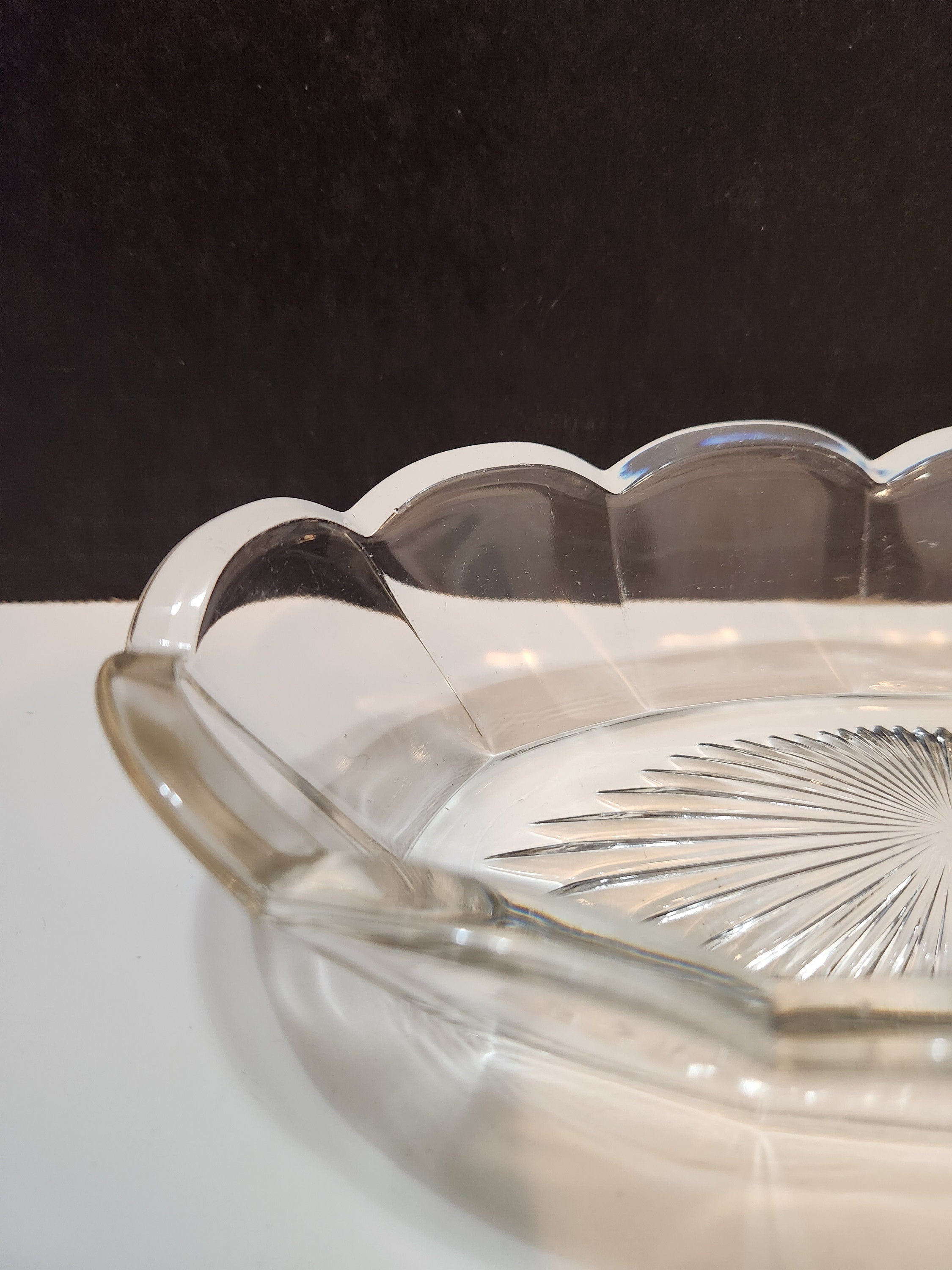 Vintage Clear Glass Oval Relish Dish With Scalloped Edge - Etsy