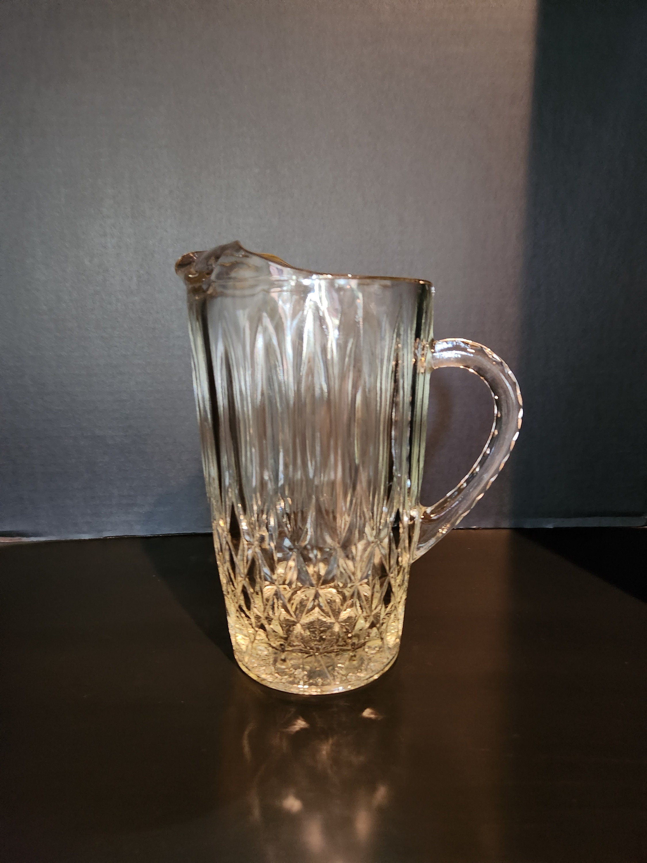 Vintage Anchor Hocking Pitcher: Crown Point Diamond Glass, 64 Oz - Etsy