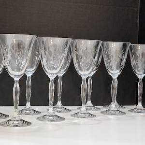Mikasa Dune Grass Cut Pattern Crystal Wine Glasses Set of 10, 1980s ...