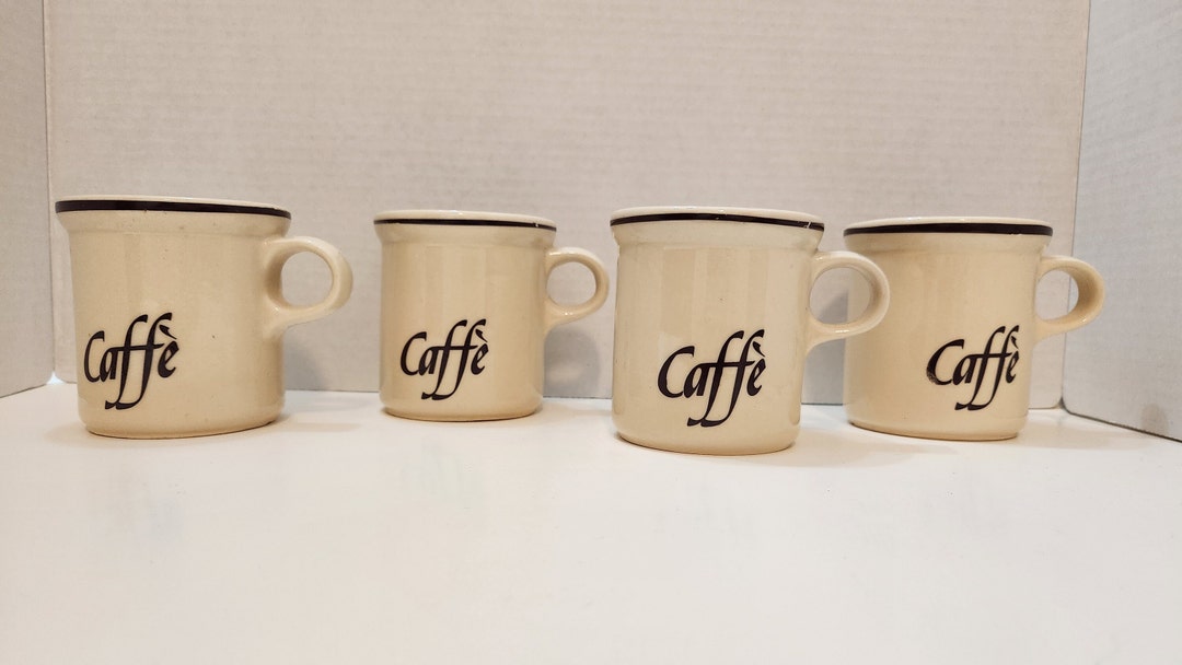 Vintage Mccoy Pottery Caffe Mugs Set - Cream & Brown Trim - Etsy