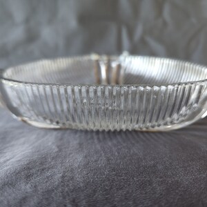 Vintage Art Deco Hazel Atlas Clear Ribbed Glass Triangle Bon Bon Dish ...
