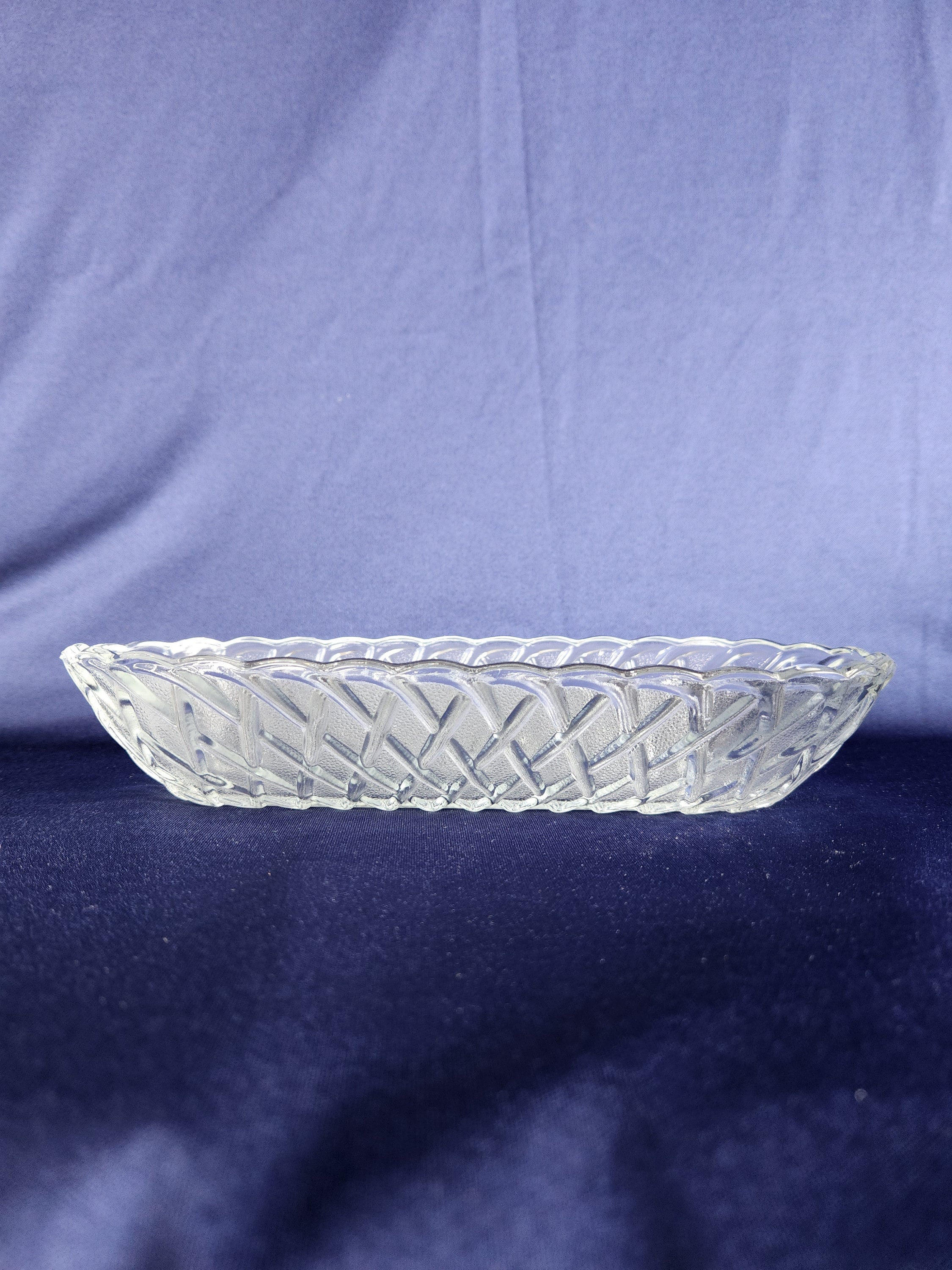 Vintage Oval Clear Glass Celery Dish/ Relish Tray / Serving Dish ...