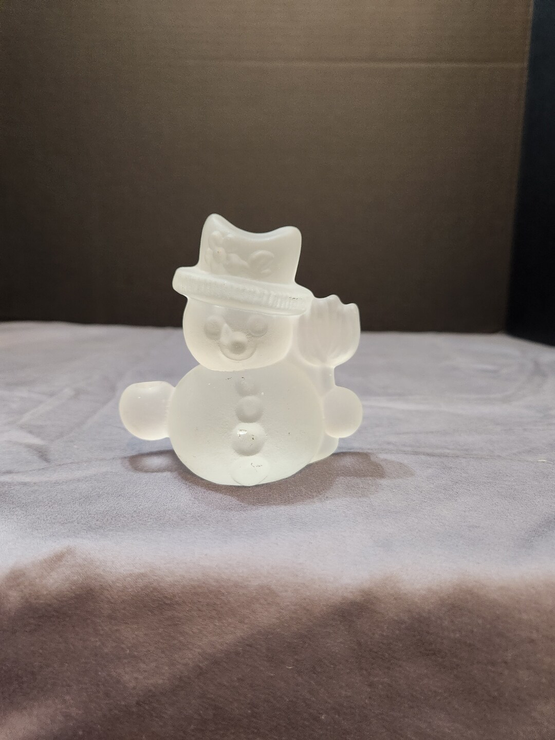 Goebel Frosted Crystal Snowman Figure Candleholder/ Paperweight - Etsy