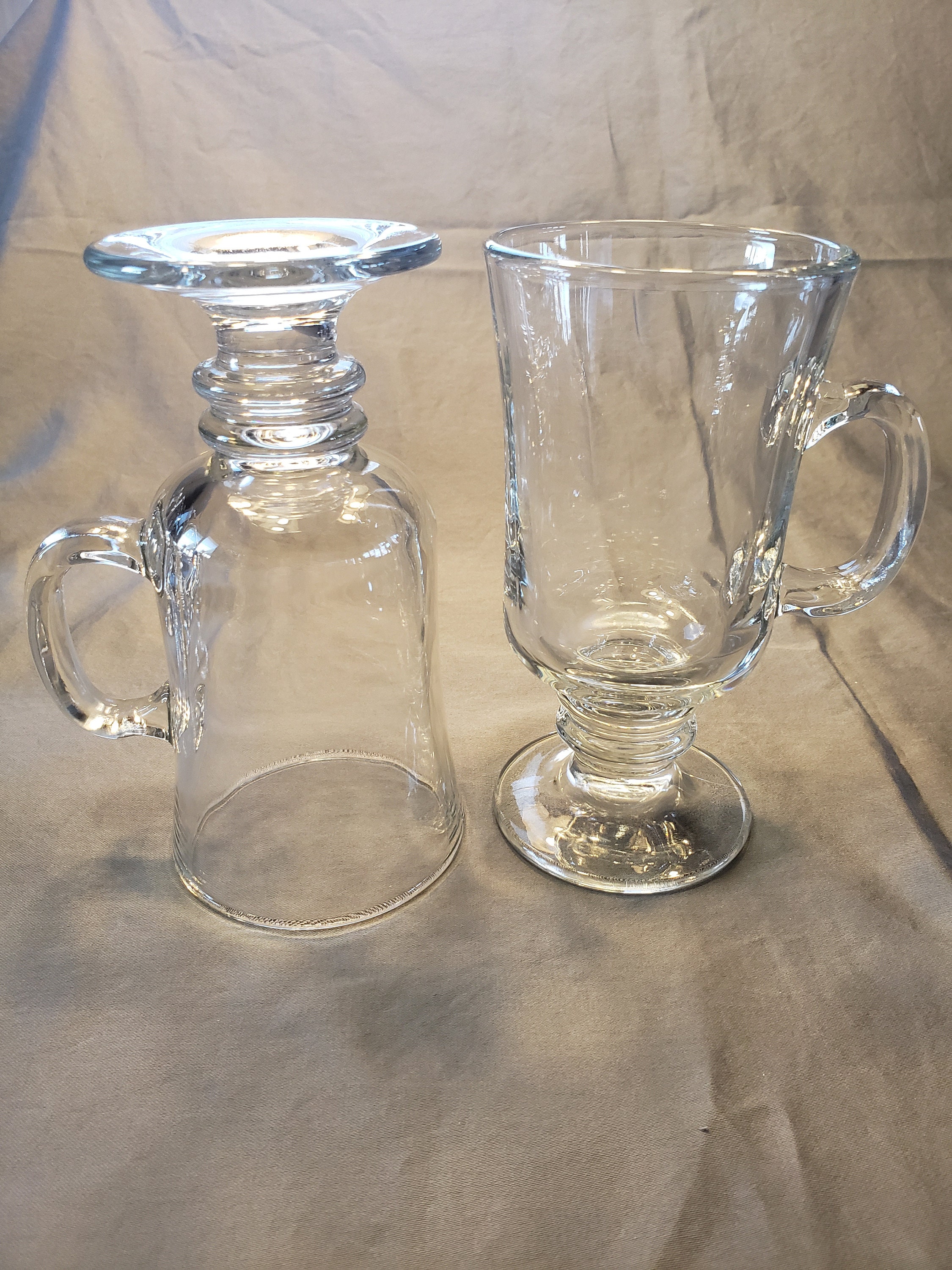 Set of 5 Libby Clear Glass Pedestal Mugs, Irish Coffee/ Cocoa Mugs - Etsy