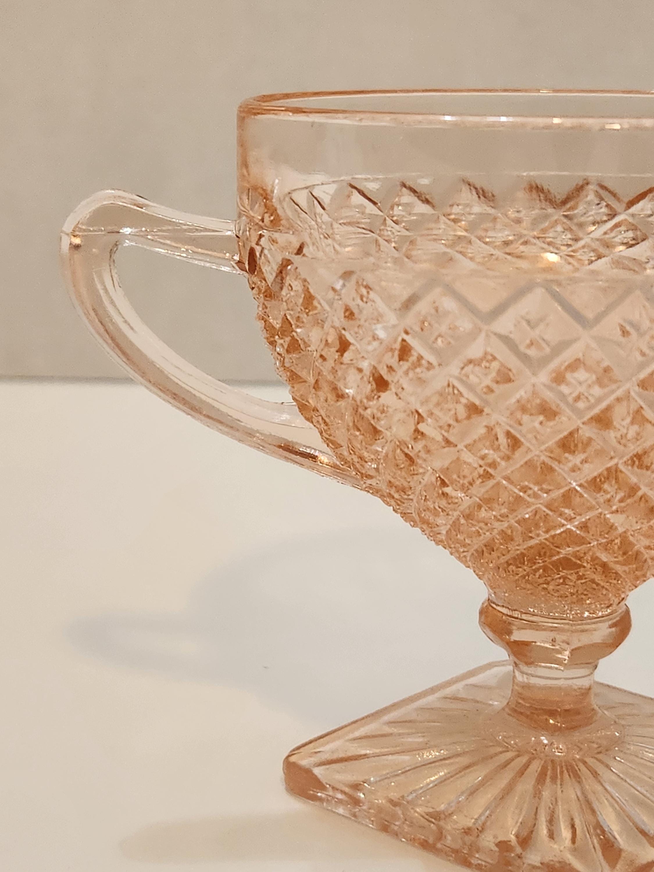Vintage Pink Depression Glass Sugar Bowl, Anchor Hocking Miss America ...