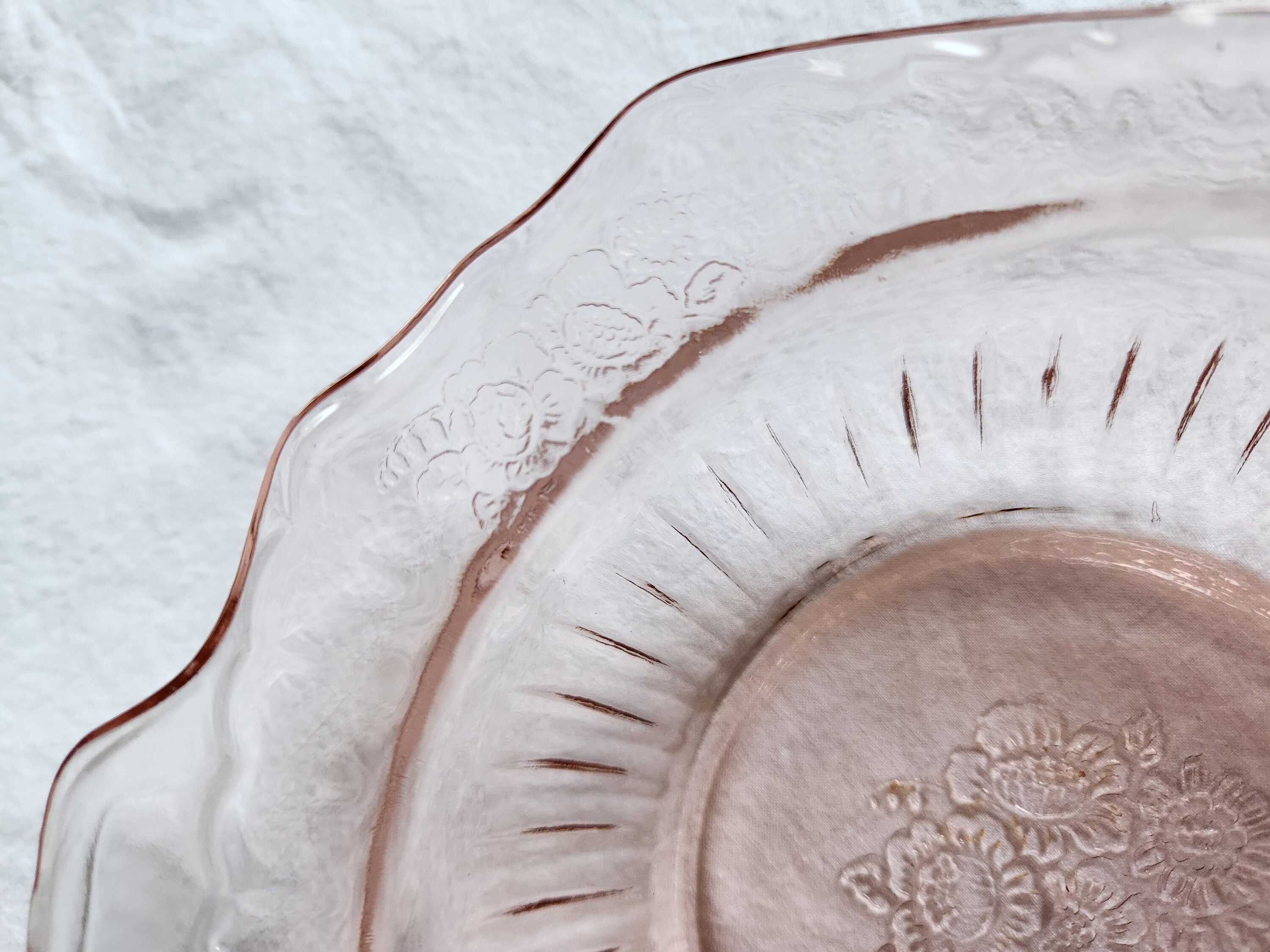 Mayfair Open Rose Pattern Pink Depression Glass Small Round Vegetable ...