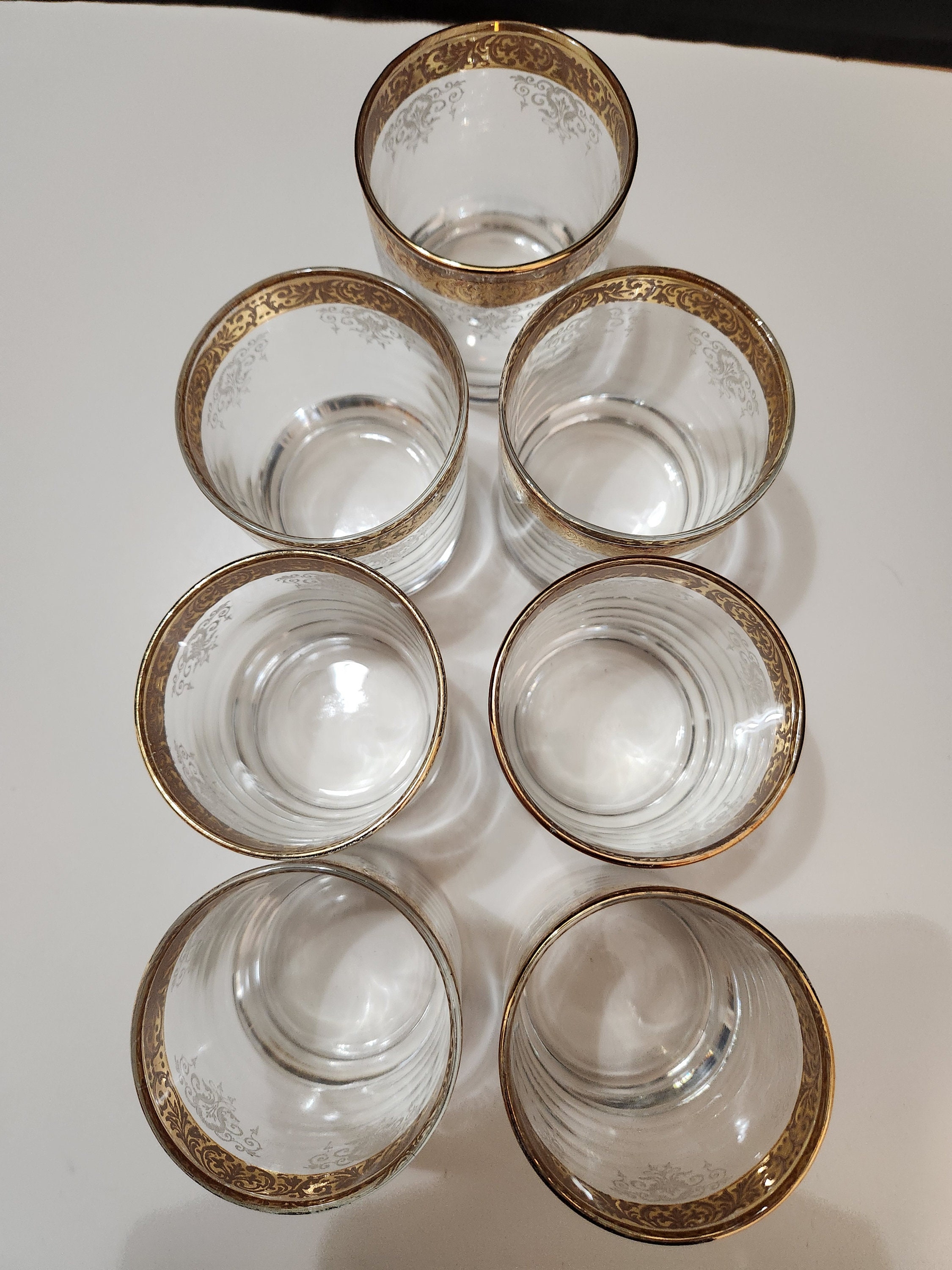 Cellini Old Fashioned Whiskey Rocks Liquor Glasses Etched With 24 K ...