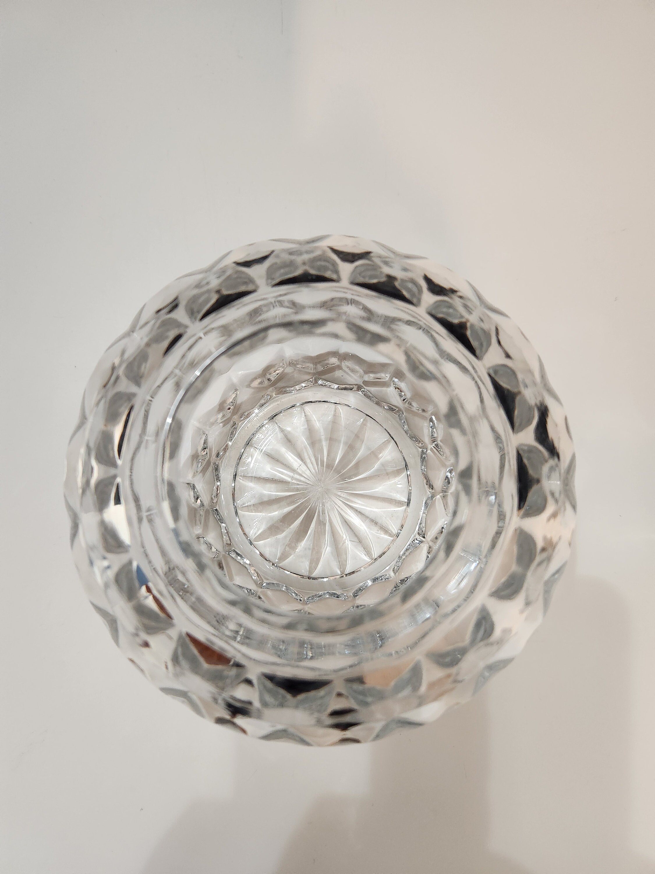 American Fostoria Cubist Clear Glass Rose Bowl Vase / Candle Holder - Etsy