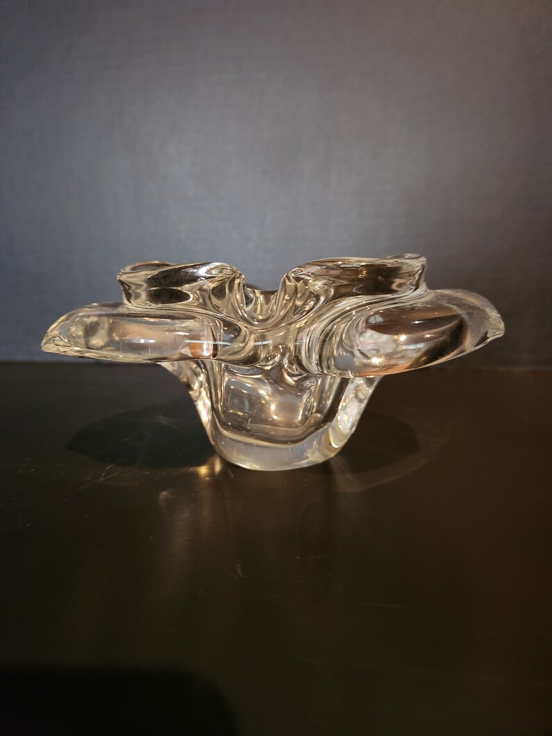 Free-form Italian Style Art Glass Solid Clear Glass Flower - Etsy