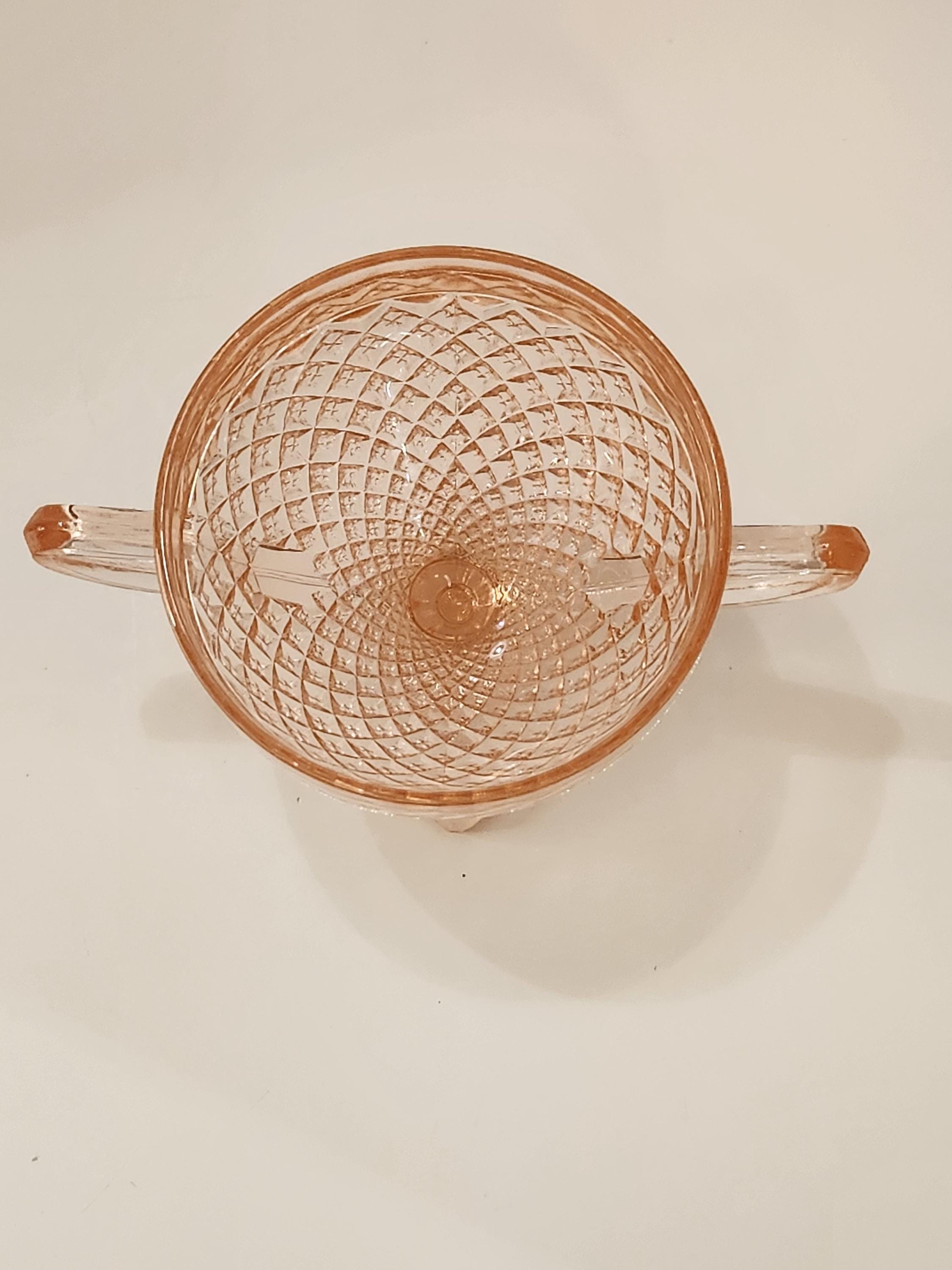 Vintage Pink Depression Glass Sugar Bowl, Anchor Hocking Miss America ...