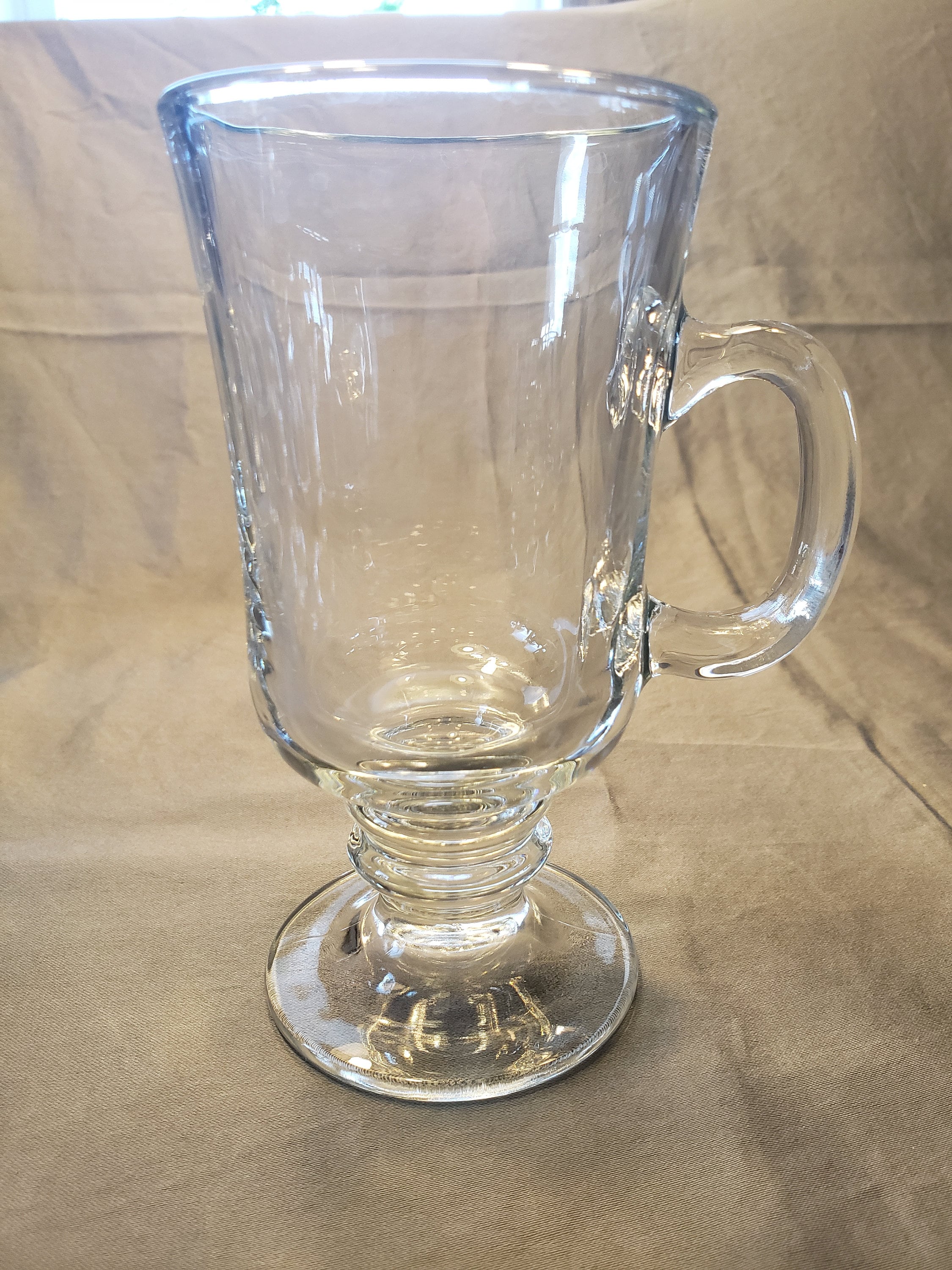 Set of 5 Libby Clear Glass Pedestal Mugs, Irish Coffee/ Cocoa Mugs - Etsy