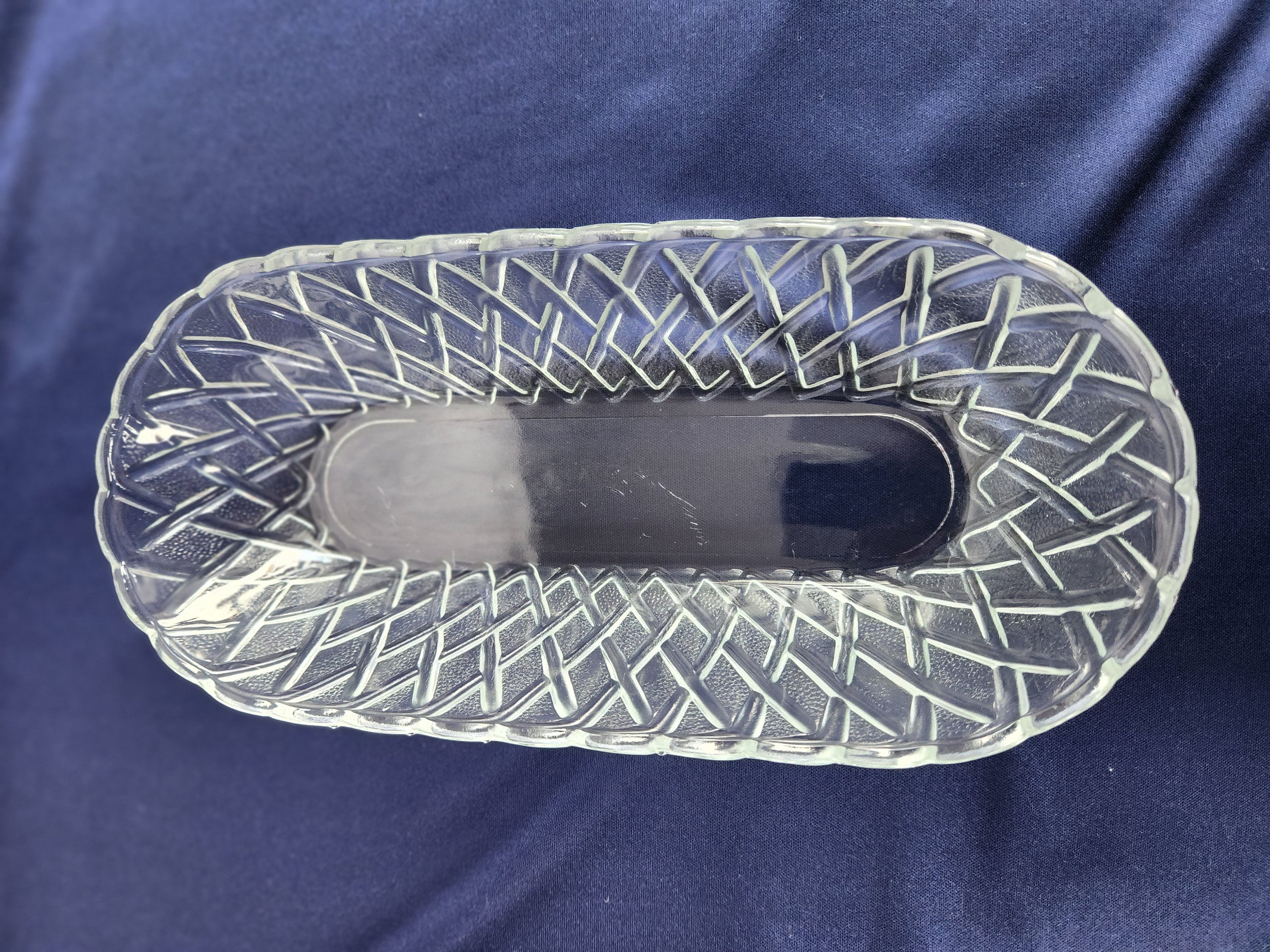 Vintage Oval Clear Glass Celery Dish/ Relish Tray / Serving Dish ...
