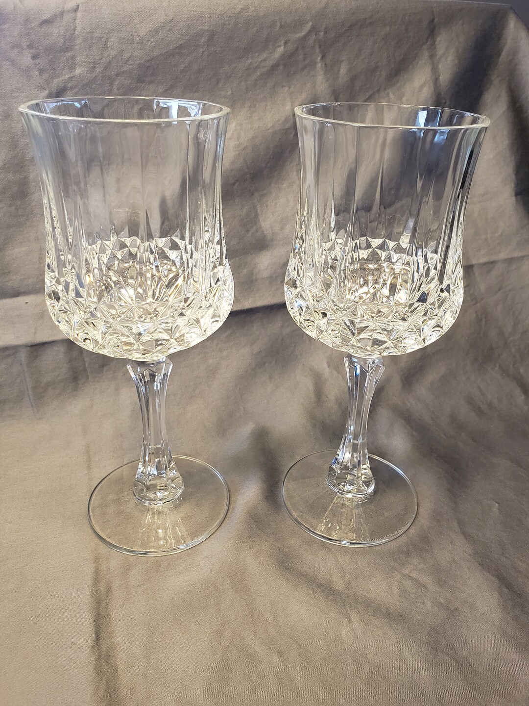 St. George Crystal Belmont Pattern Wine Glasses Set of 2, Crystal ...