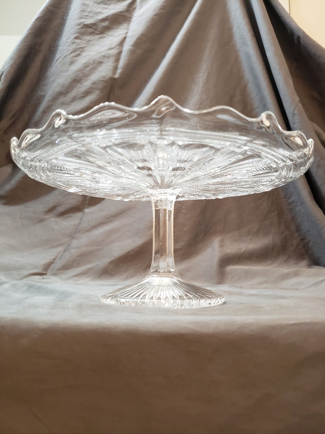 Vintage Pedestal Cake Stand/ Pastry Stand Clear Glass With - Etsy