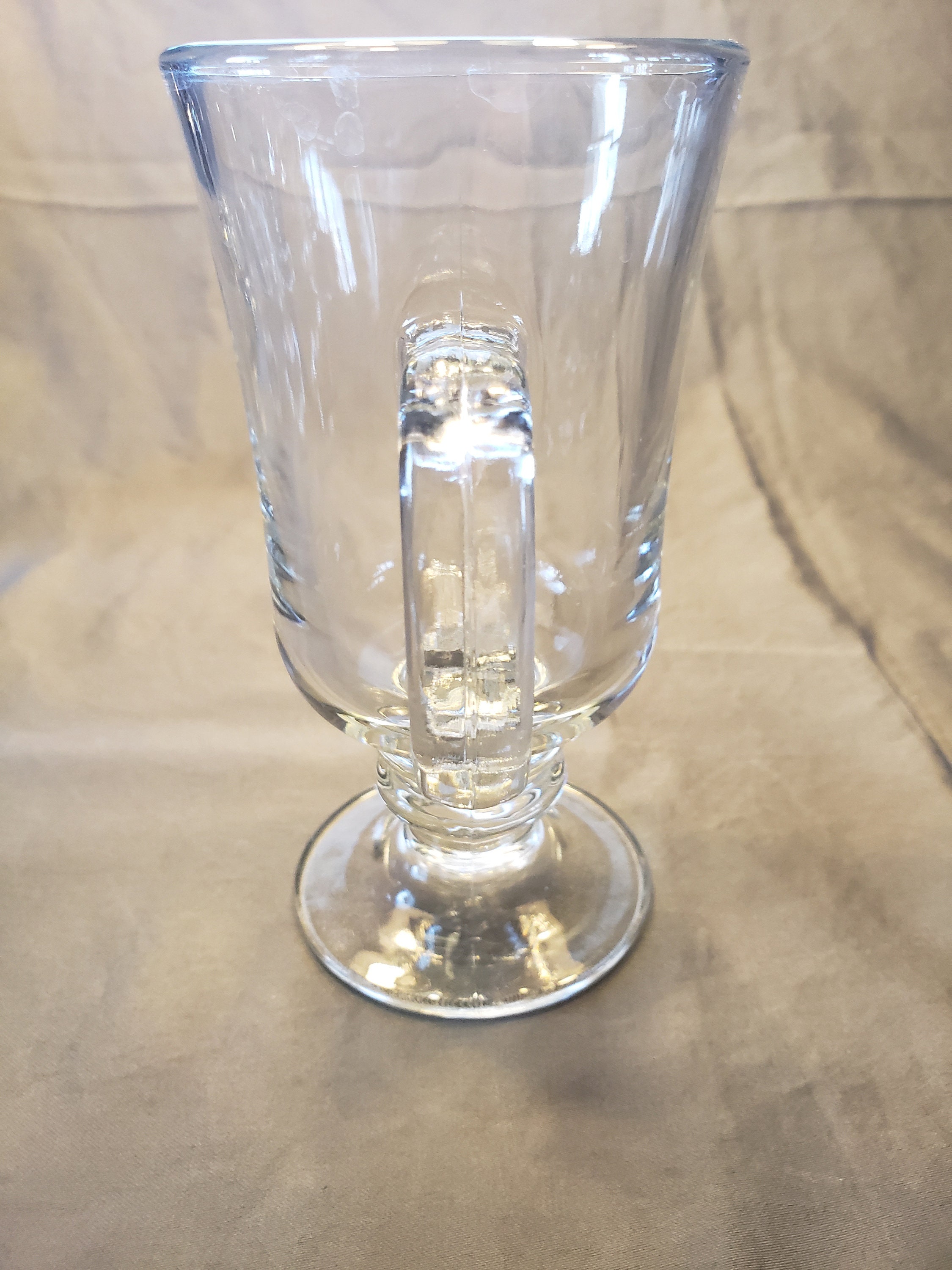 Set of 5 Libby Clear Glass Pedestal Mugs, Irish Coffee/ Cocoa Mugs - Etsy