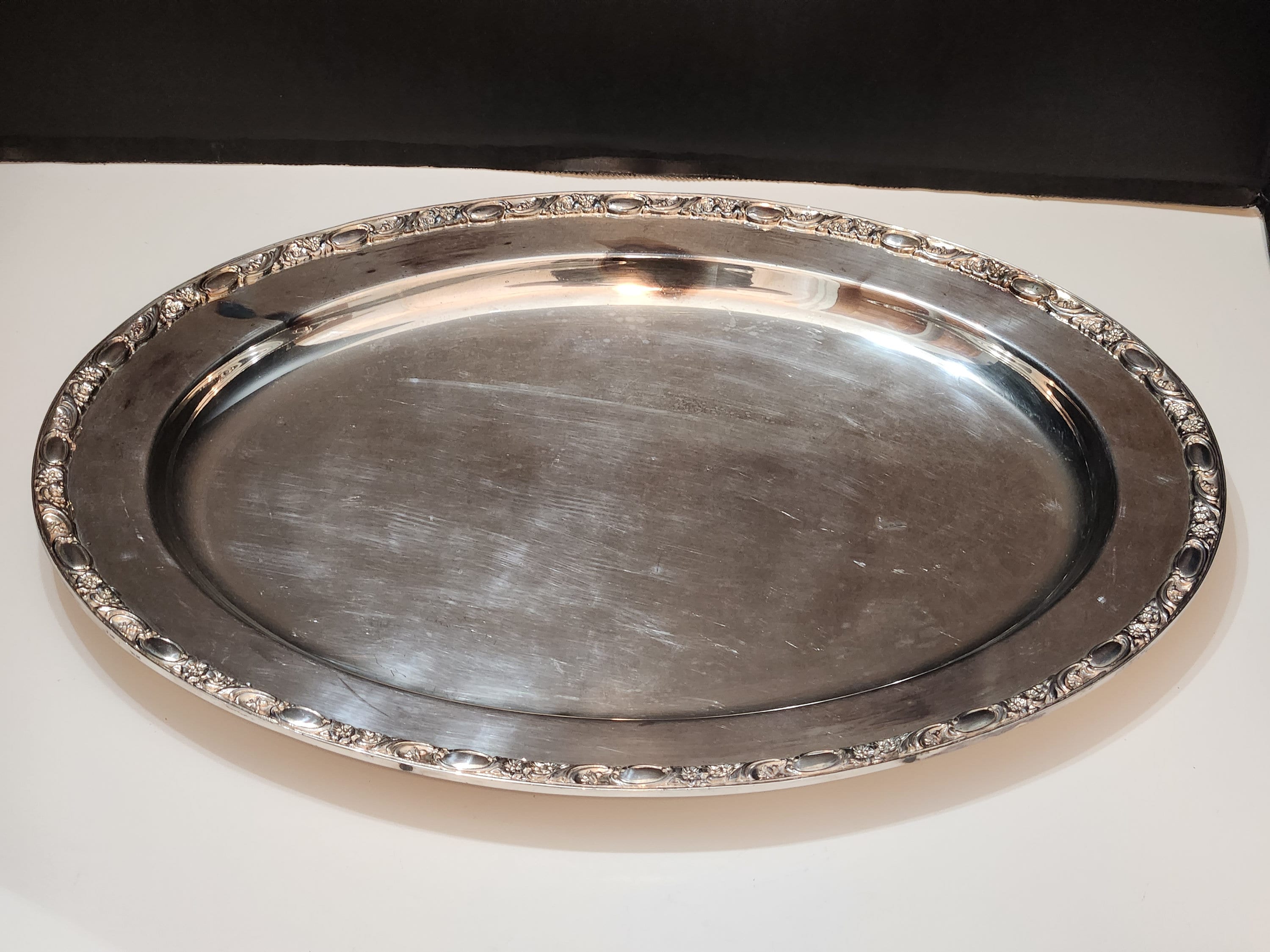 16 Oval Silverplate Serving Platter Wm Rogers & Son 1909/16 Victorian ...