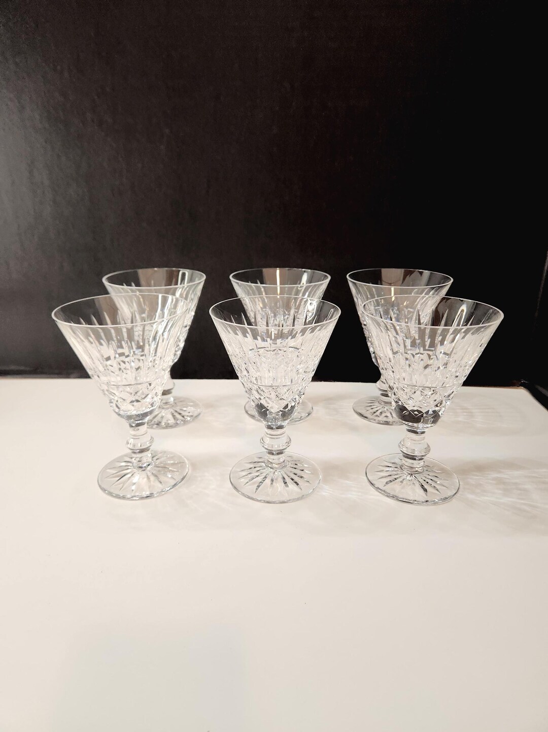 Waterford Crystal Tramore Cut Water Goblets / Claret Wine Glasses Set ...