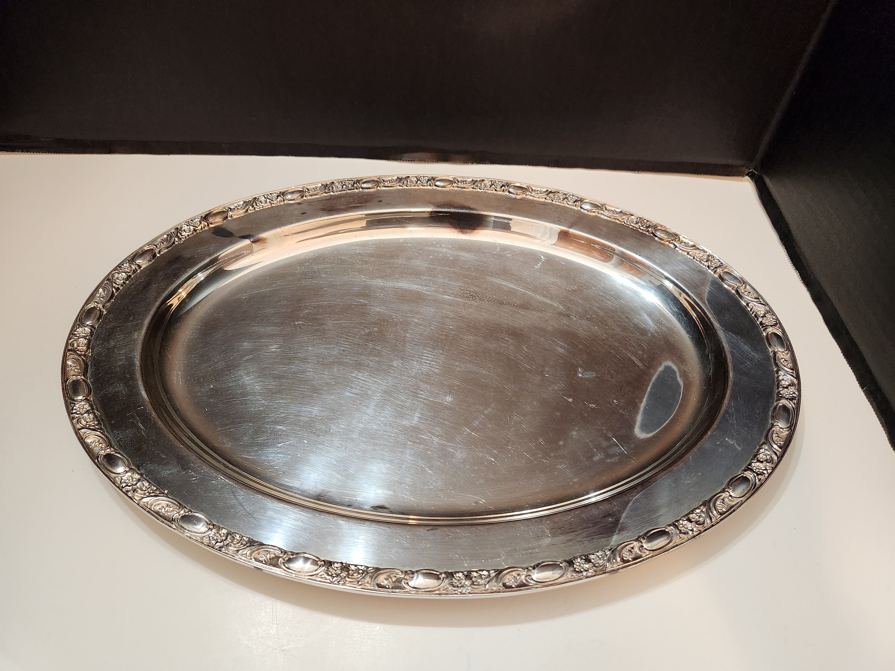 16 Oval Silverplate Serving Platter Wm Rogers & Son 1909/16 Victorian ...