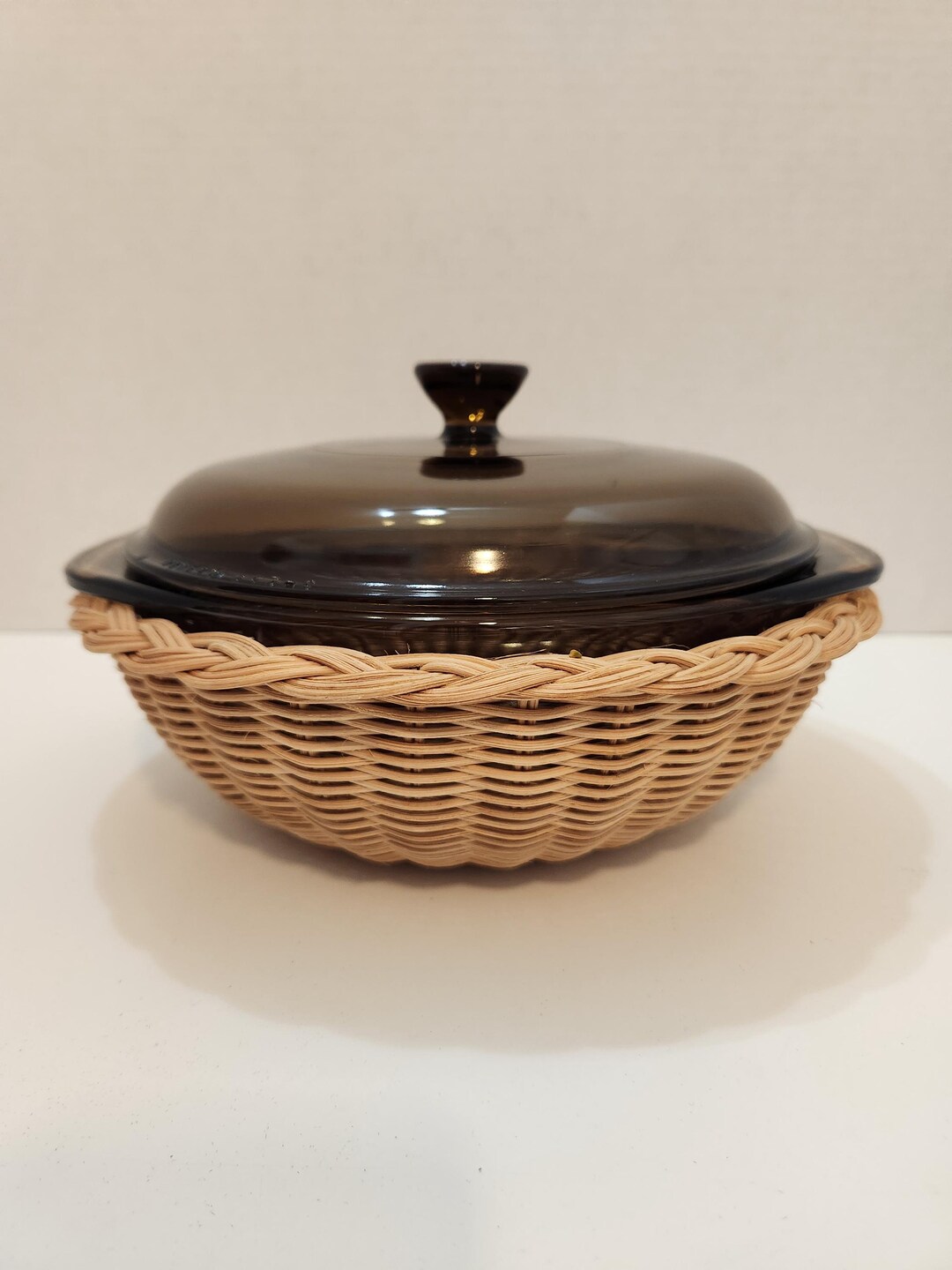 Pyrex Fireside Naturals Brown Glass 1.5 Quart Round Cassarole Baking ...