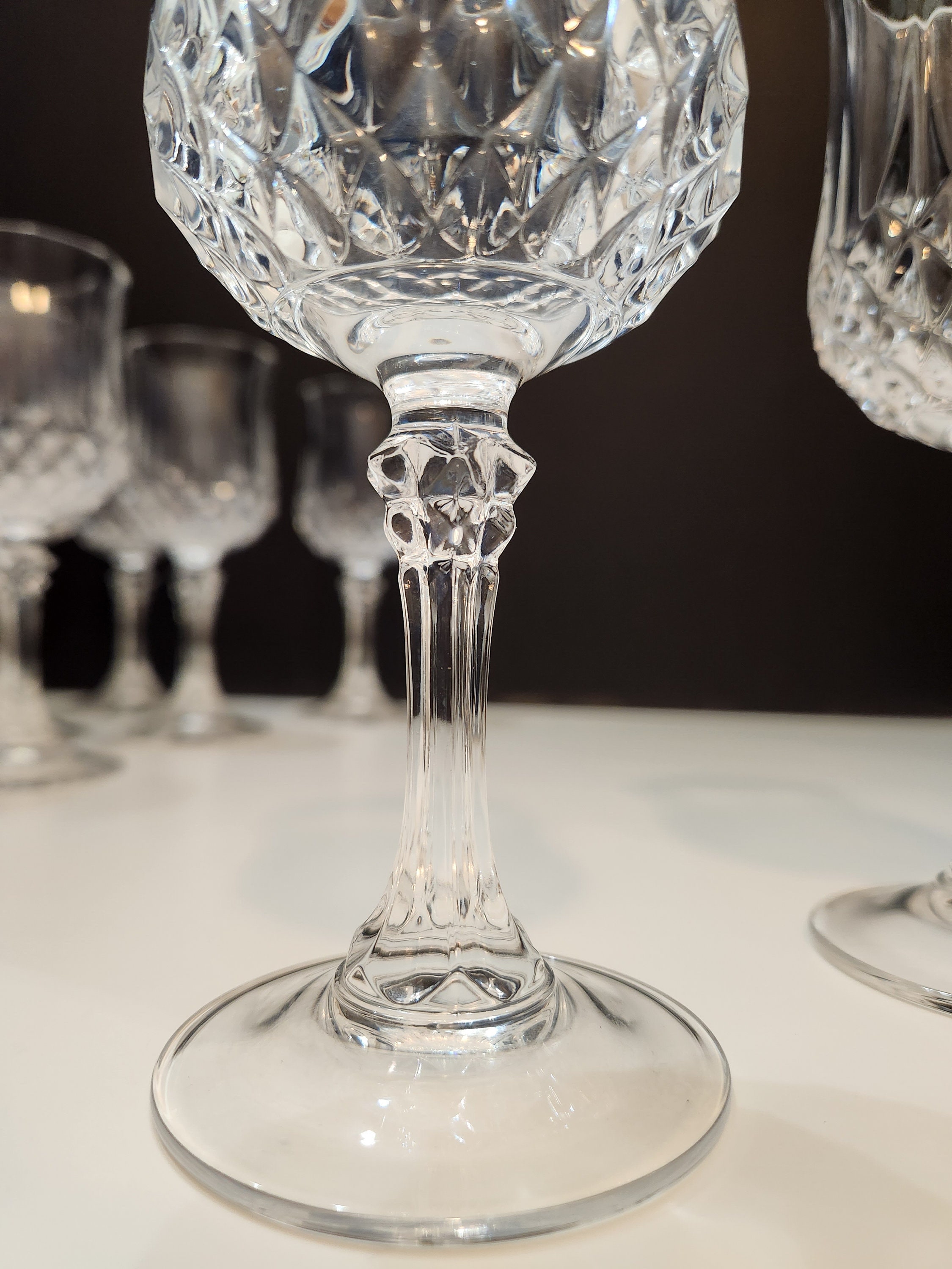 Cristal D'arques Longchamp Pattern Crystal Wine Glasses Set of 7 ...