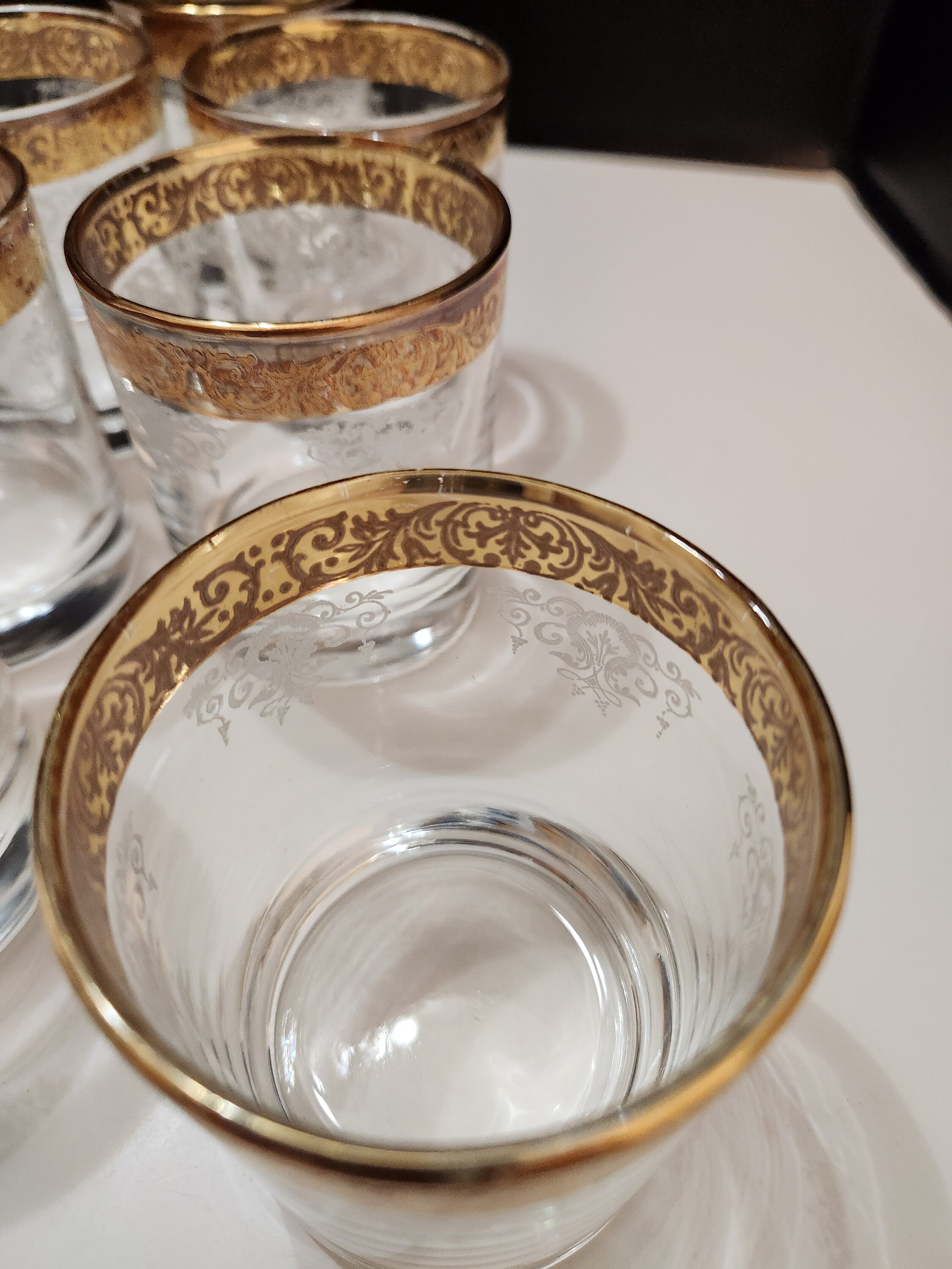 Cellini Old Fashioned Whiskey Rocks Liquor Glasses Etched With 24 K ...